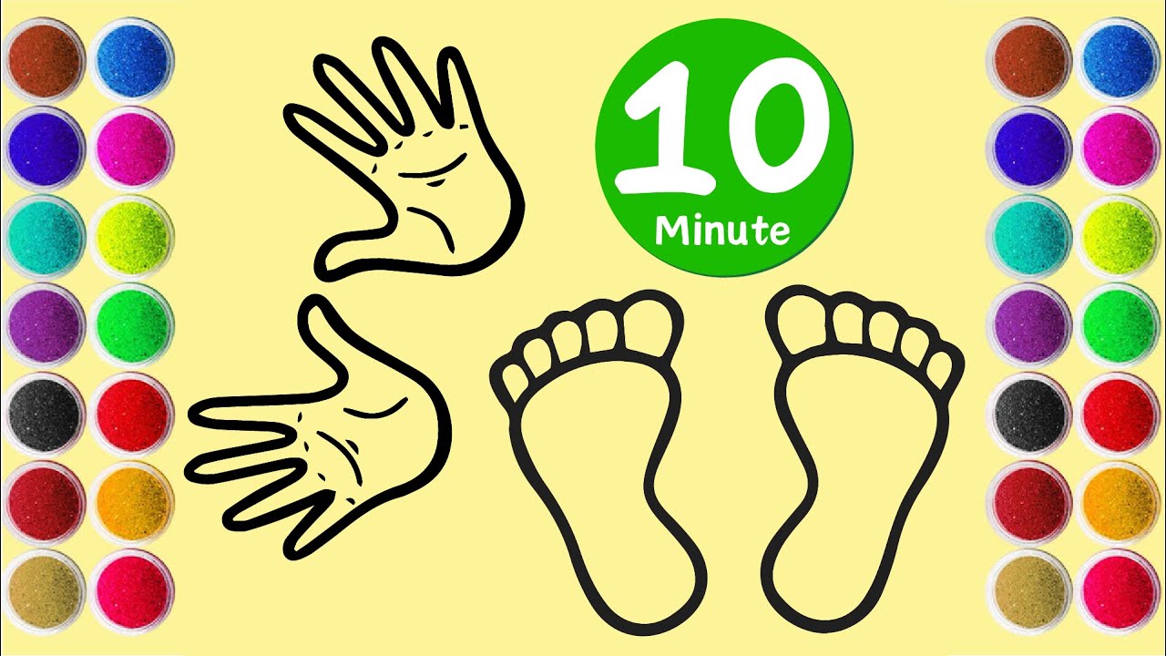 Special 10 Minute | Coloring Hands and Soles of the Feet Using Colored ...