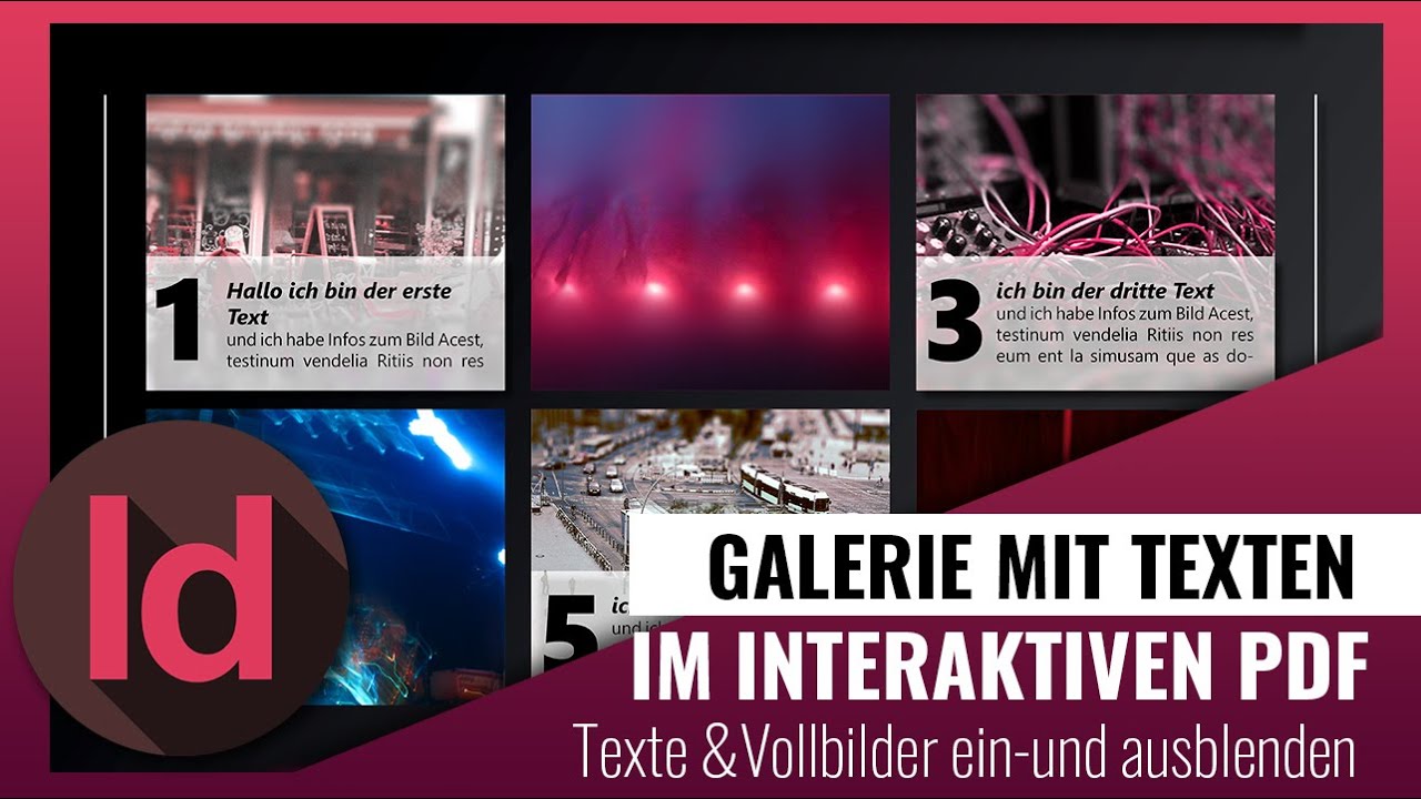 Galerie mit Texten für ein interaktives pdf - YouTube