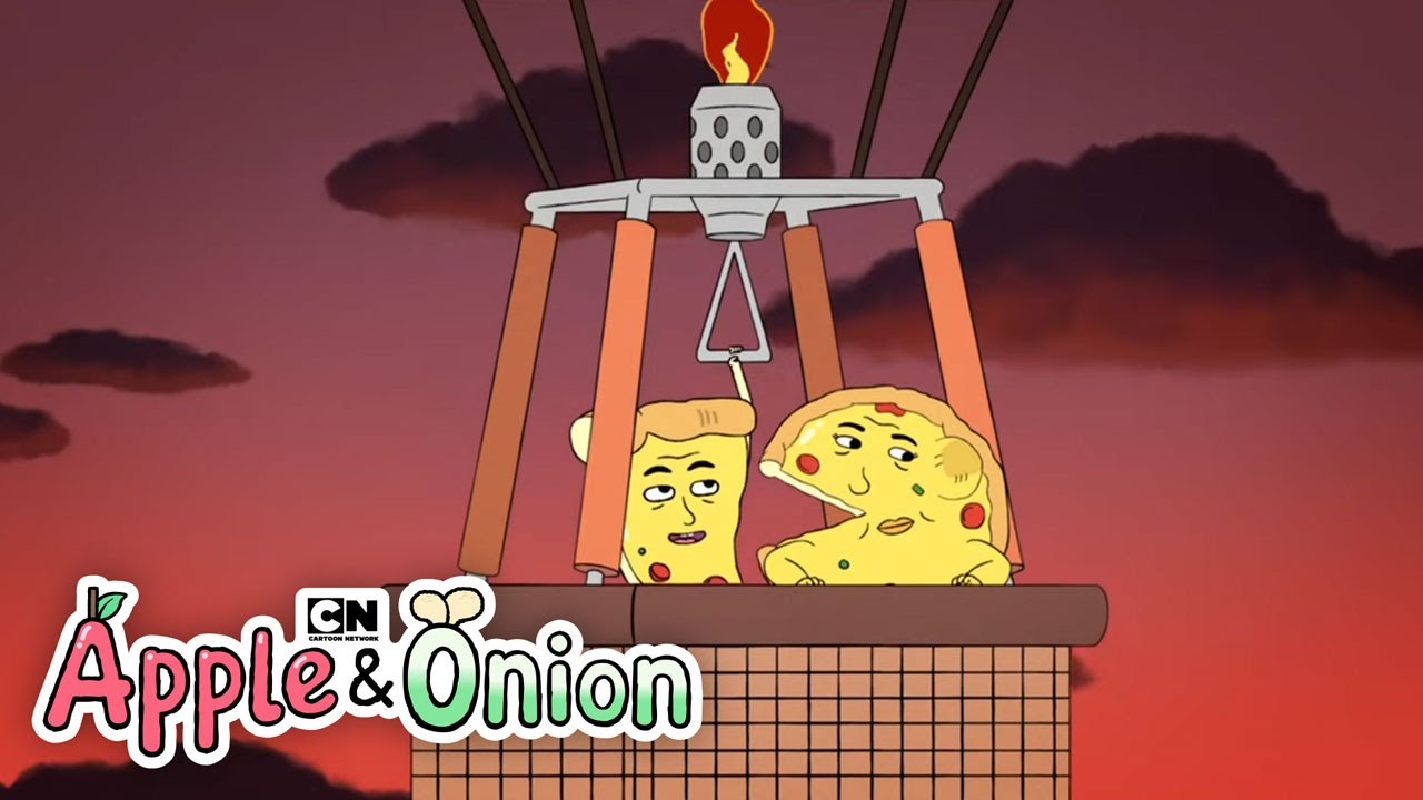 Pizza Gets to Ride in a Hot Air Balloon | Apple & Onion | Cartoon ...