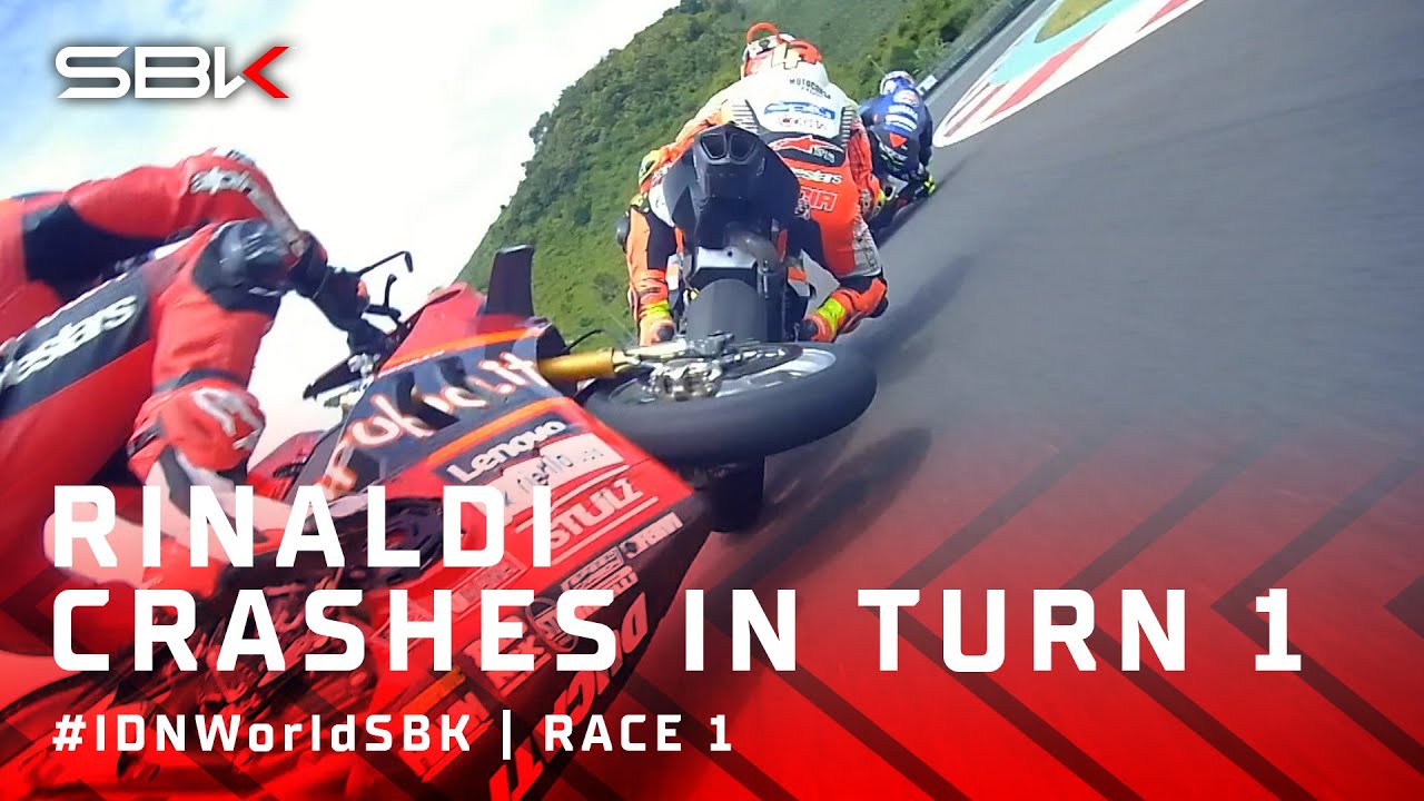 Rinaldi crashes in Turn 1 💥 | #IDNWorldSBK 🇮🇩 - YouTube