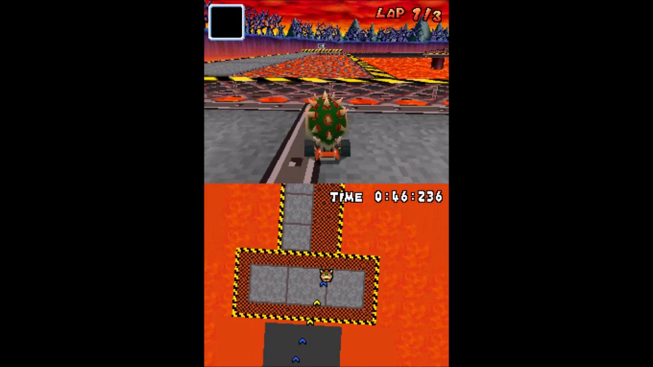 Mario Kart DS Time Trials Bowser Castle - YouTube