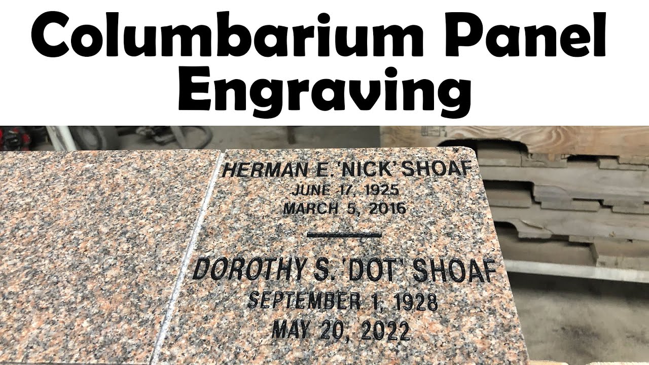 Columbarium Panel Engraving - YouTube