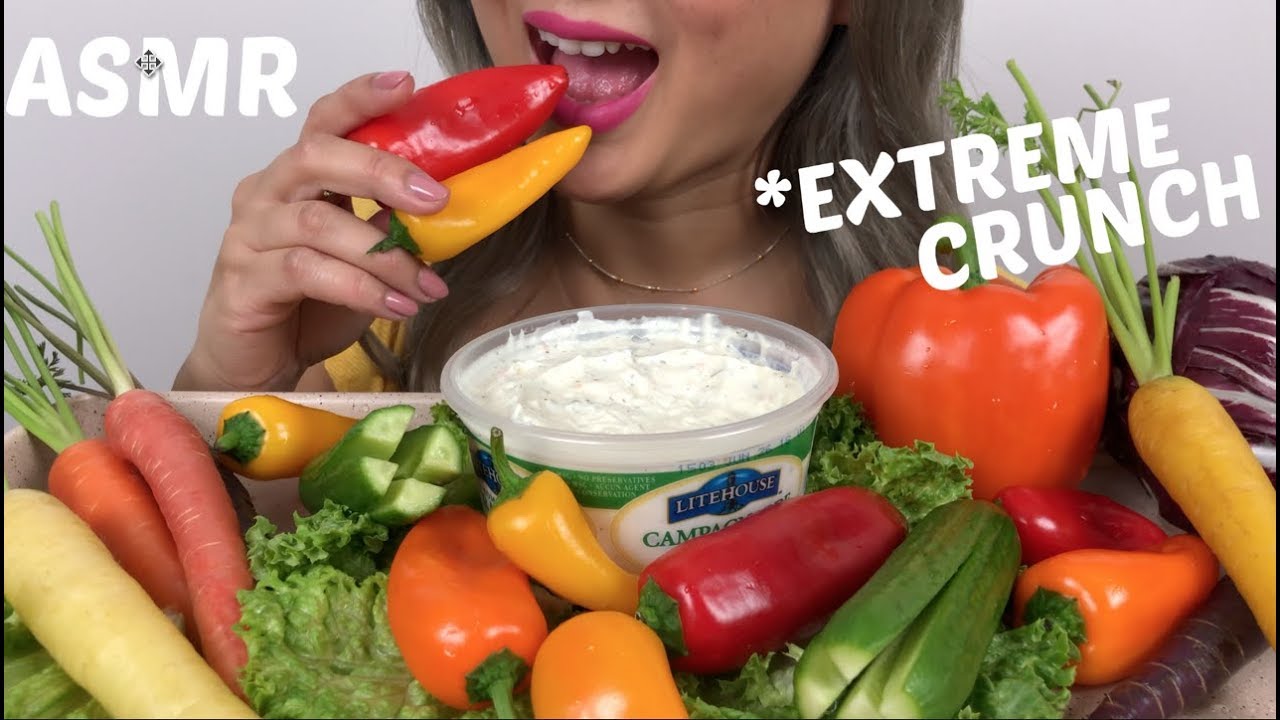 VEGGIE PLATTER | ASMR *No Talking Extreme Crunch | N.E Let's Eat - YouTube