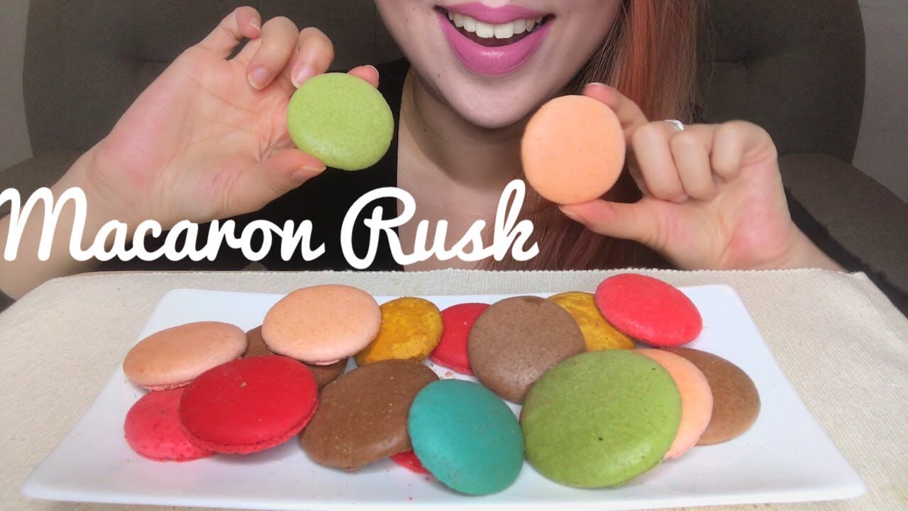 ASMR MACARON RUSK | CRUNCHY CHEWY EATING SOUNDS (No Talking) - YouTube