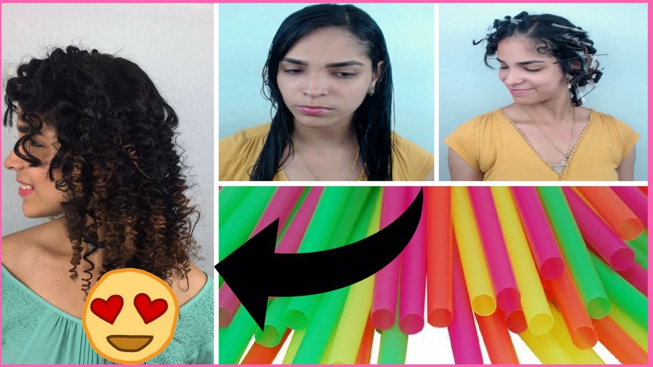 😍¿COMO hacer RIZOS RAPIDO con SORBETES / PAJILLAS ?😱 + SIN SABER NADA ...