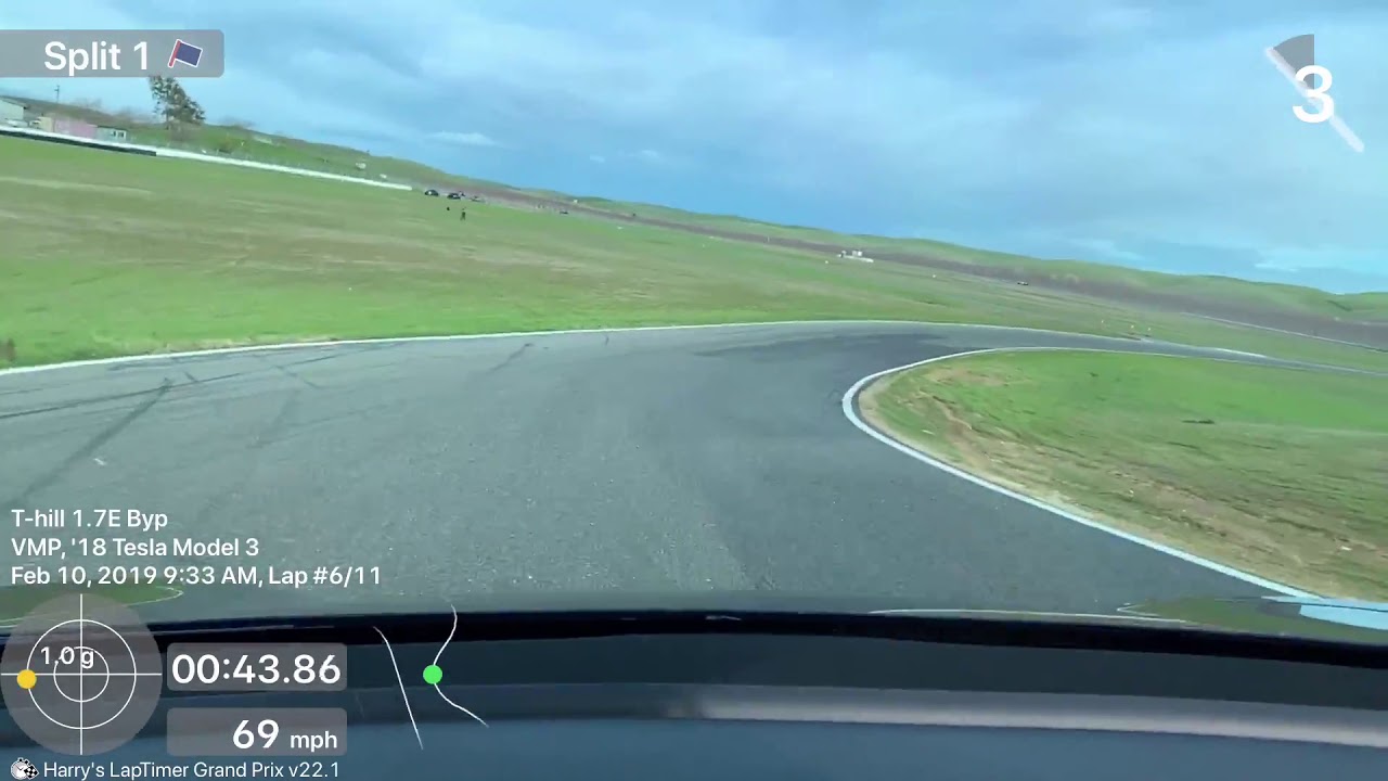 Tesla Model 3 Performance at Thunderhill East Bypass - YouTube