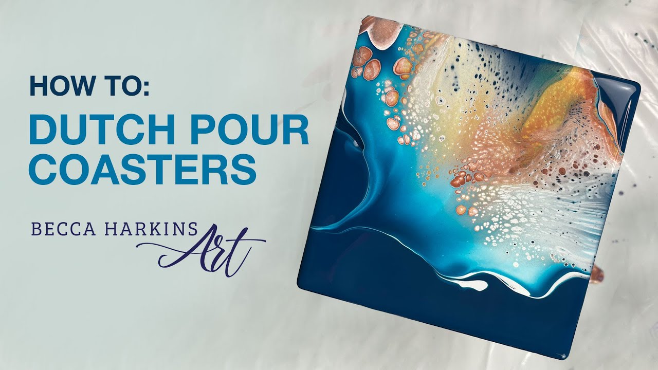 How to create Easy Dutch Pour Coaster Sets from beginning to end - YouTube