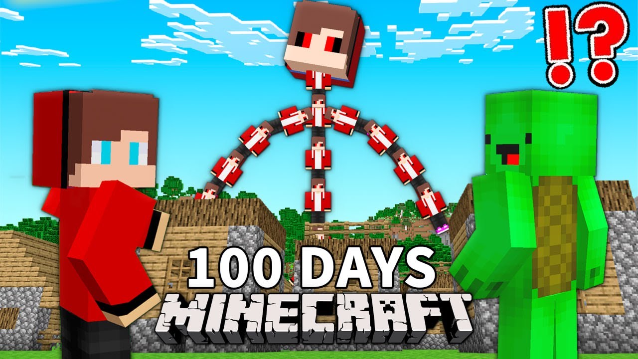 How JJ and Mikey Survive 100 Days Of Attack on EVIL TITAN JJ - Maizen ...