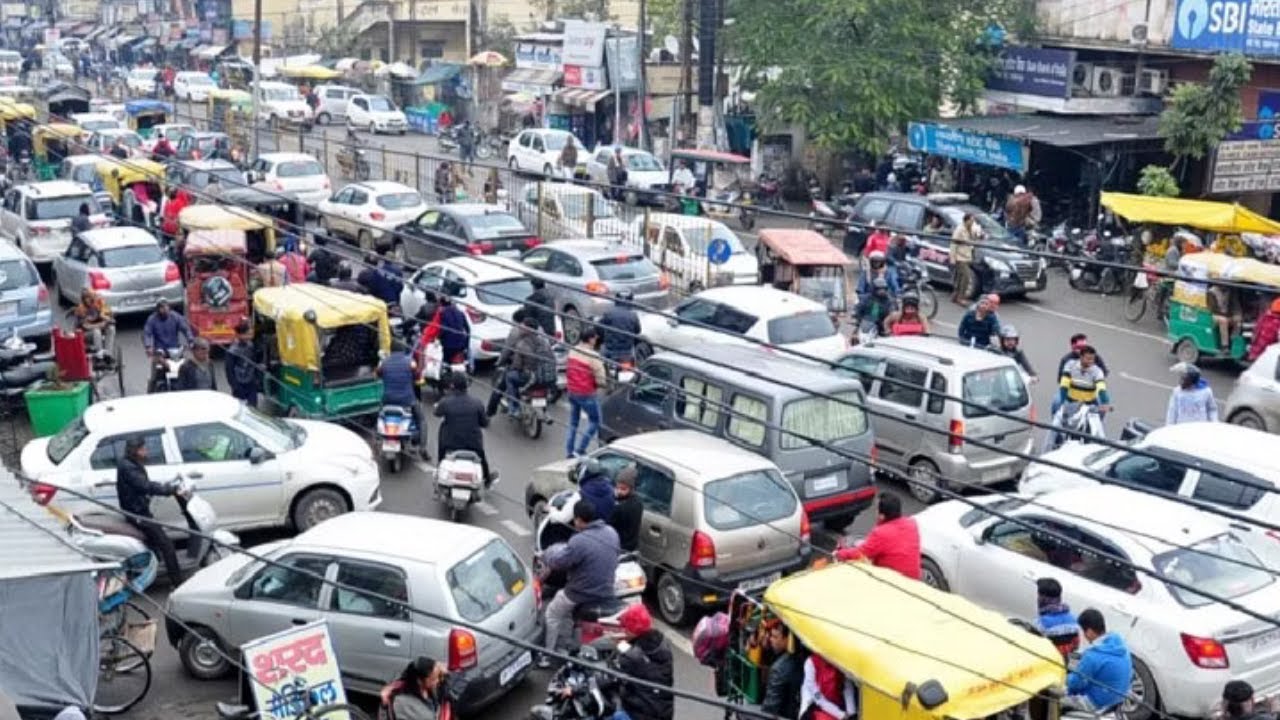 Crazy traffic congestion in India with heavy traffic sound - Meerut, UP ...