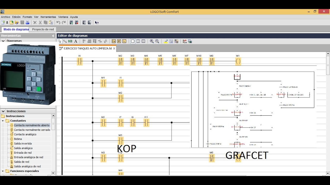 (PARTE 4 B) CURSO PLC PROGRAMACIÓN PLC ANÁLISIS GRAFCET A KOP/ LADDER ...