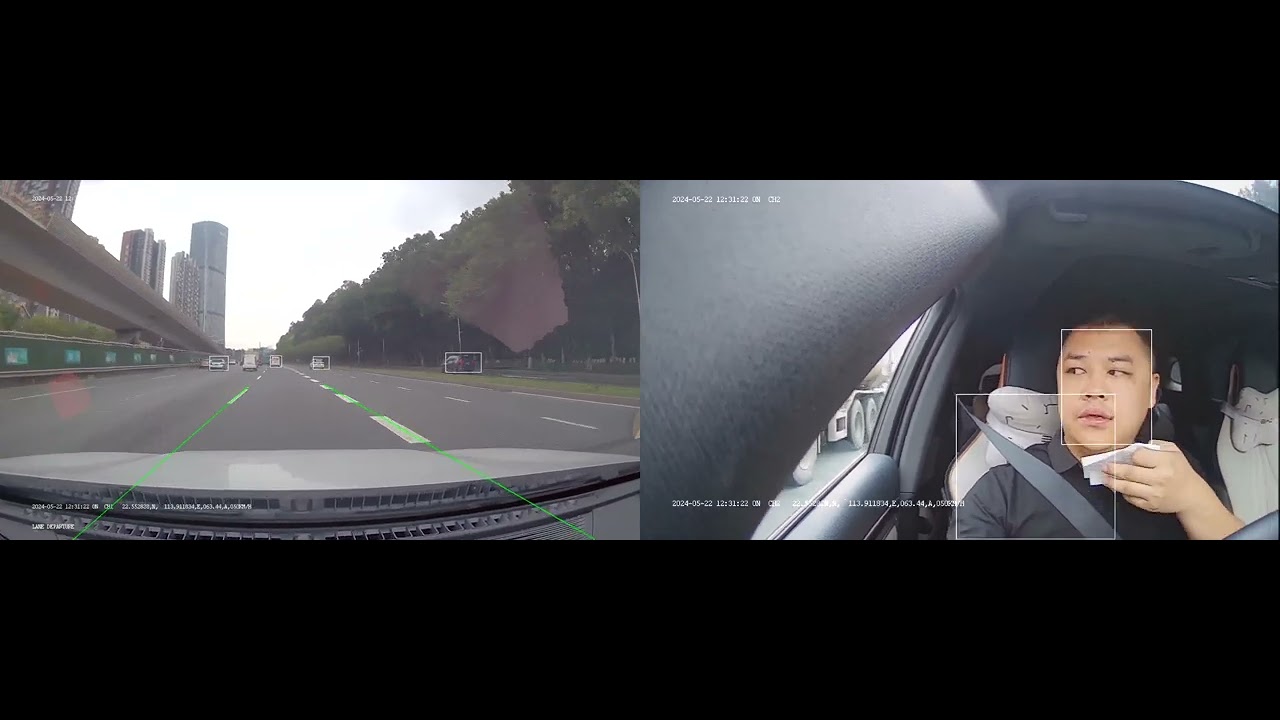4g dual lens adas function test - YouTube