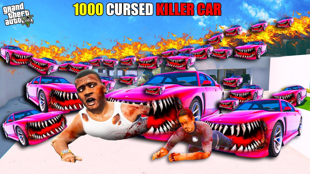 1000 Cursed Killer Car Try To Kill Franklin & Avengers in GTA 5 ! | GTA ...