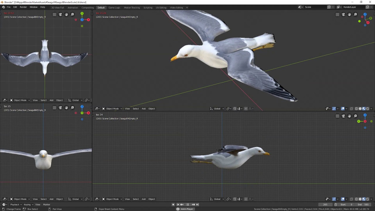 Blender seagull material - YouTube