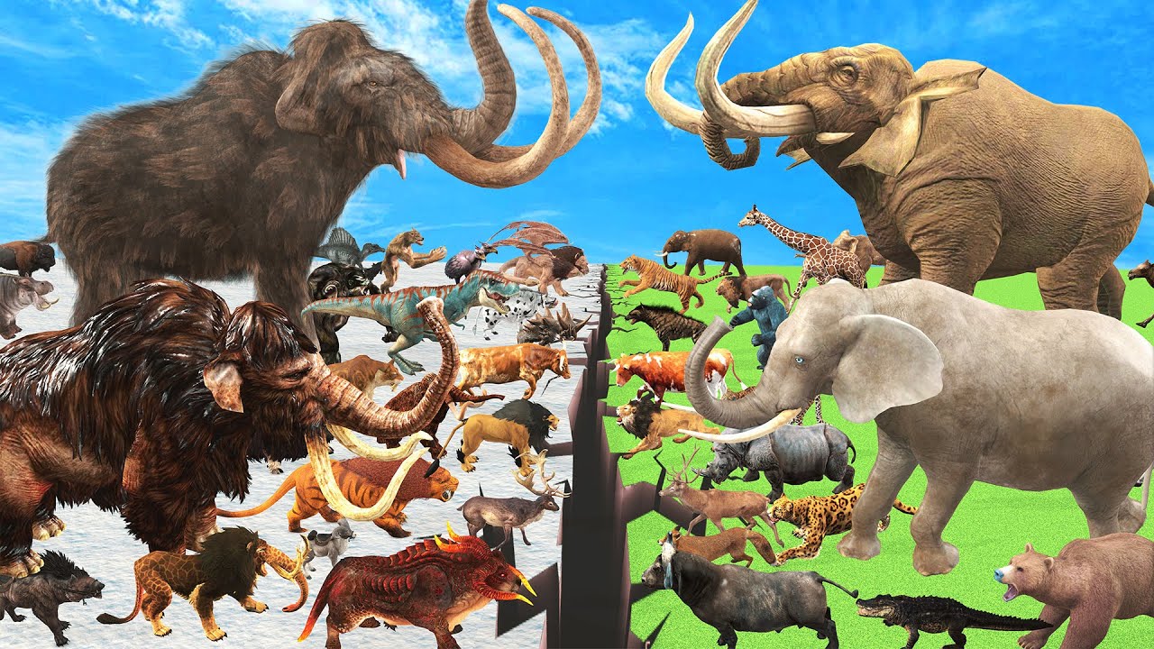Prehistoric Mammals Extinct Animals vs Modern Animals vs Elephant vs ...