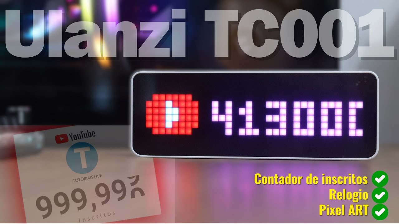 ULANZI TC001 - RELOGIO CONTADOR DE INSCRITOS PIXEL ART COMO CONFIGURAR ...