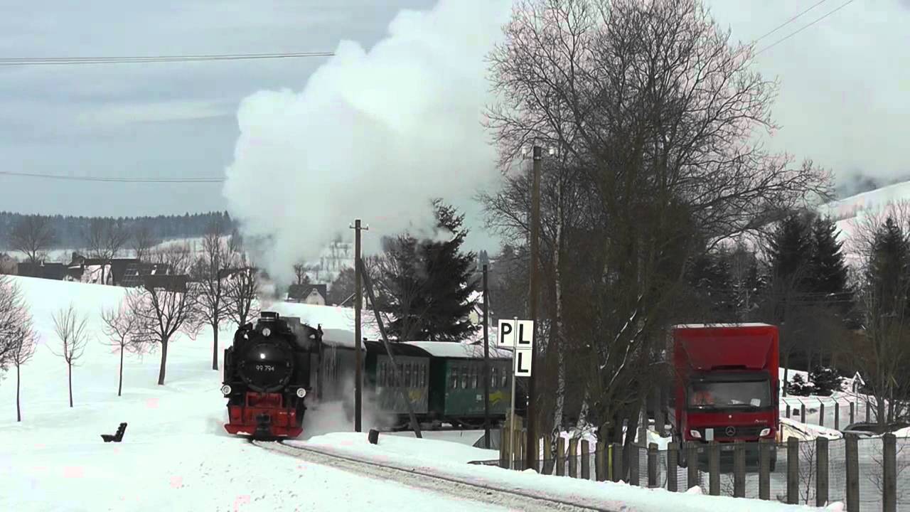 Fichtelbergbahn im Winter - 27.01.2012 - Schmalspurbahn - Dampflok ...