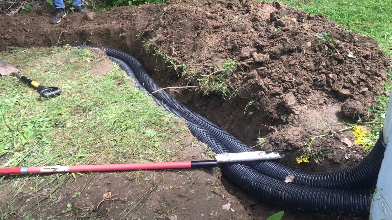how to“dig” rain GUTTER DRAIN LINES (that actually drain) - YouTube