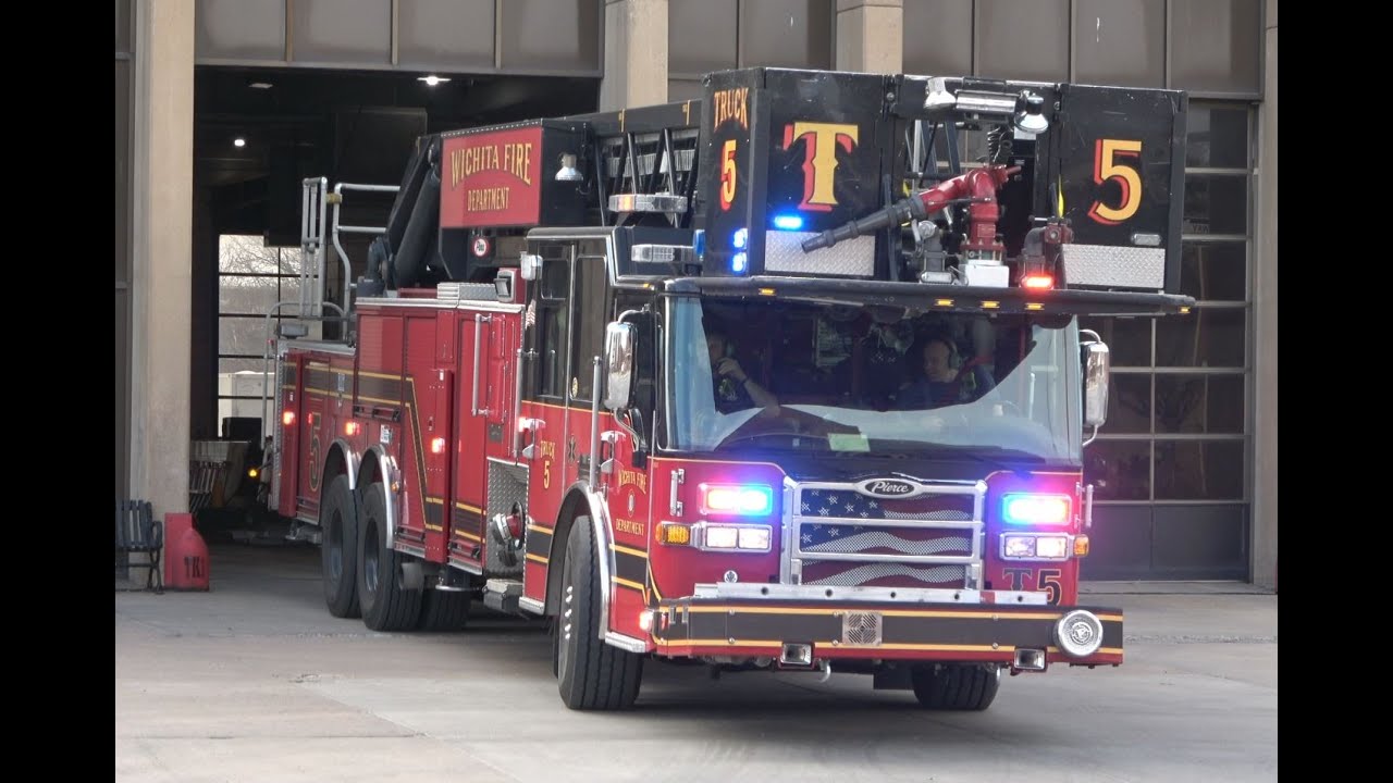 Truck 5 Responds to Fire [Wichita Fire Department] - Alternate Wail ...