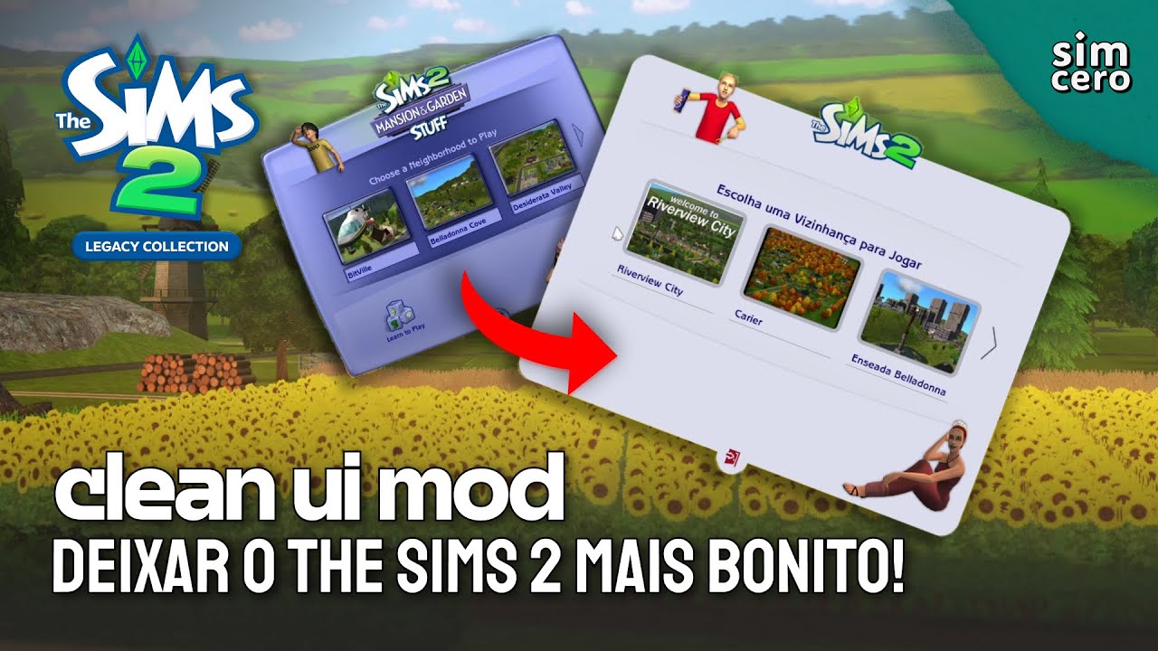 COMO DEIXAR O THE SIMS 2 MAIS MODERNO com o Clean UI | The Sims 2 Mods ...