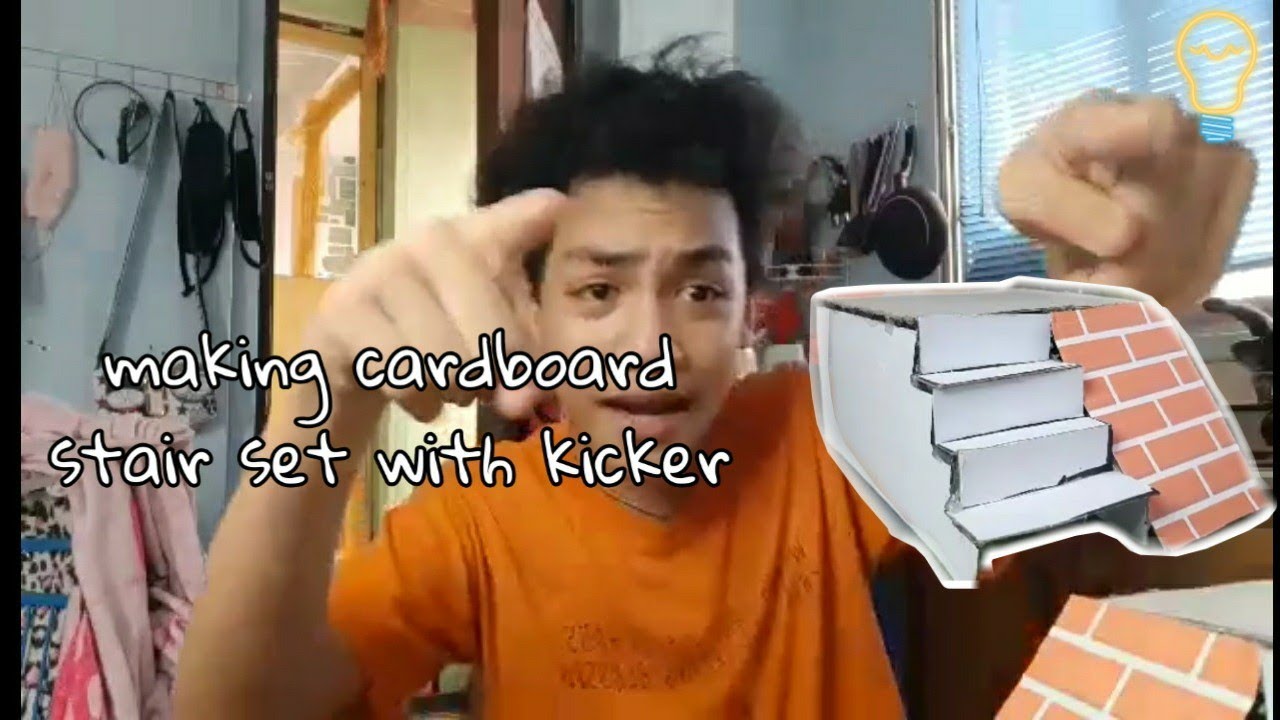 Making cardboard stairset with a kicker - YouTube