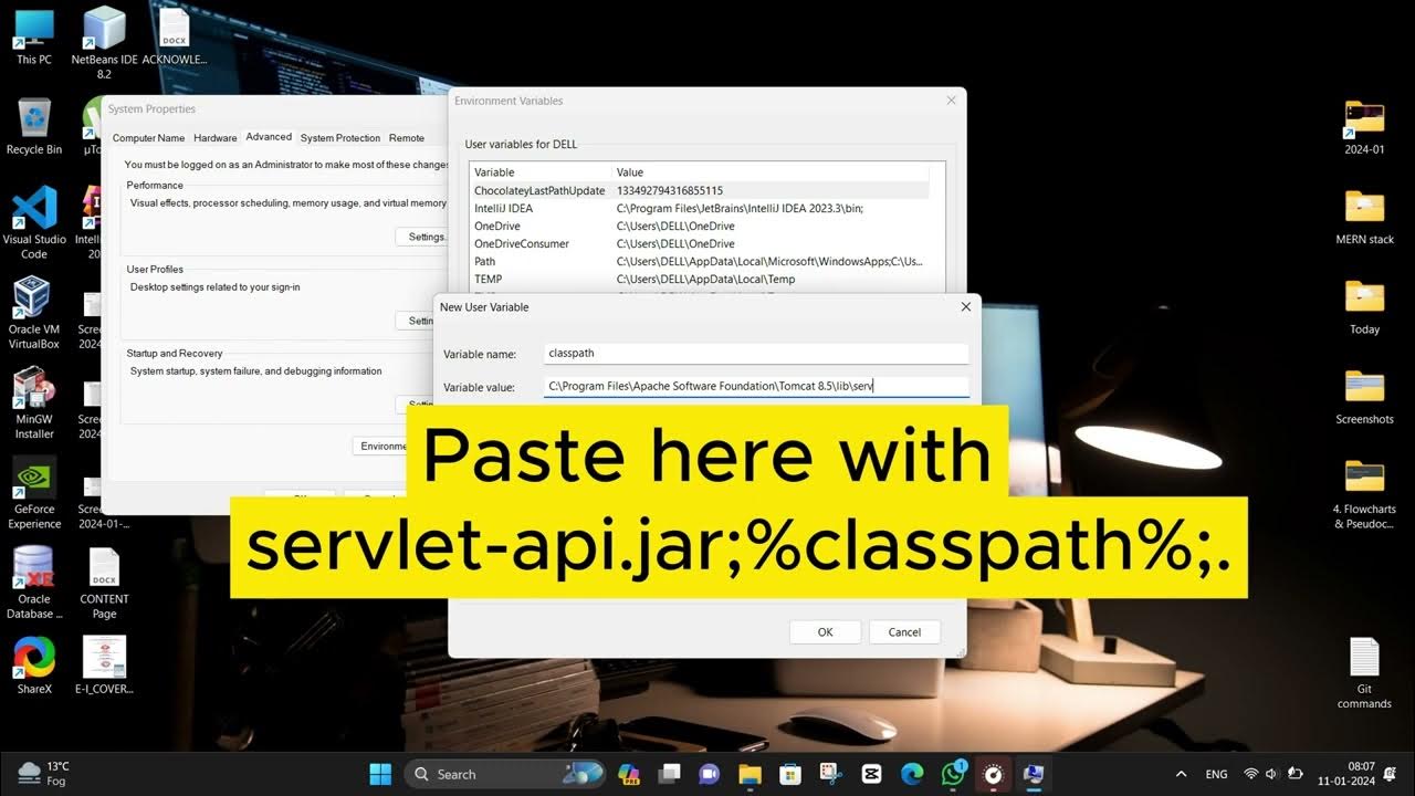 How to set path of Apache Tomcat in environment variable || Computer path tutorials || 2024 ...
