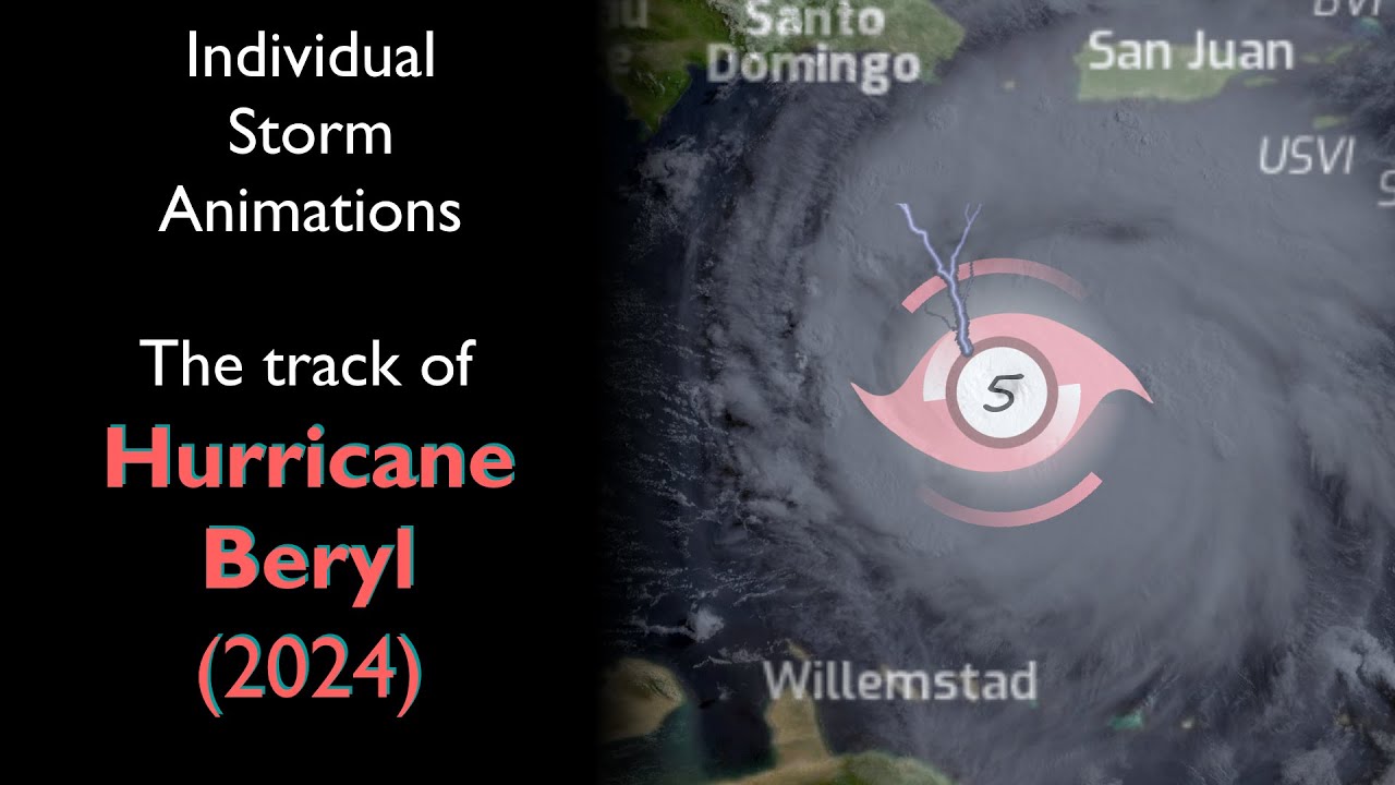 The Track of Hurricane Beryl (2024) - YouTube