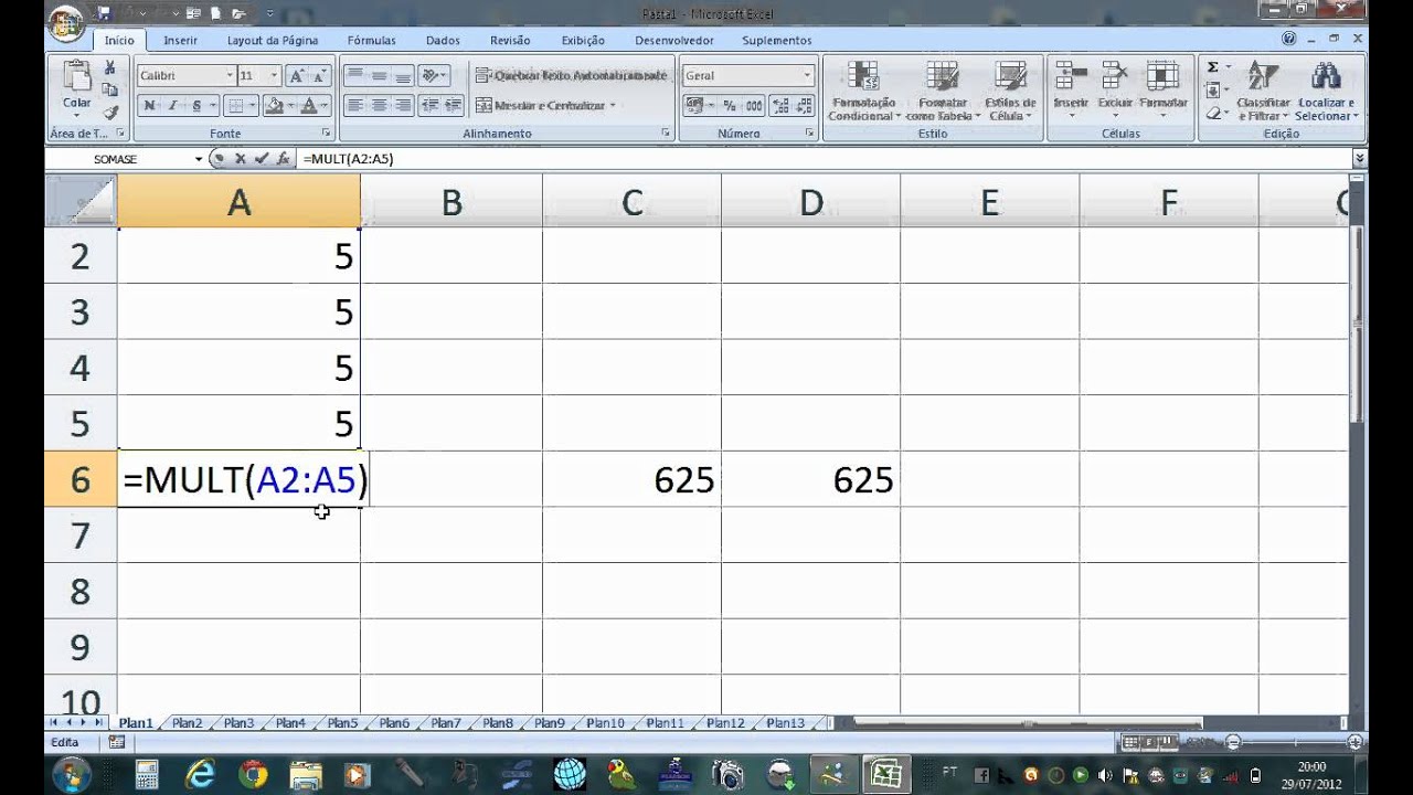 EXPONENCIAÇÃO NO EXCEL - YouTube