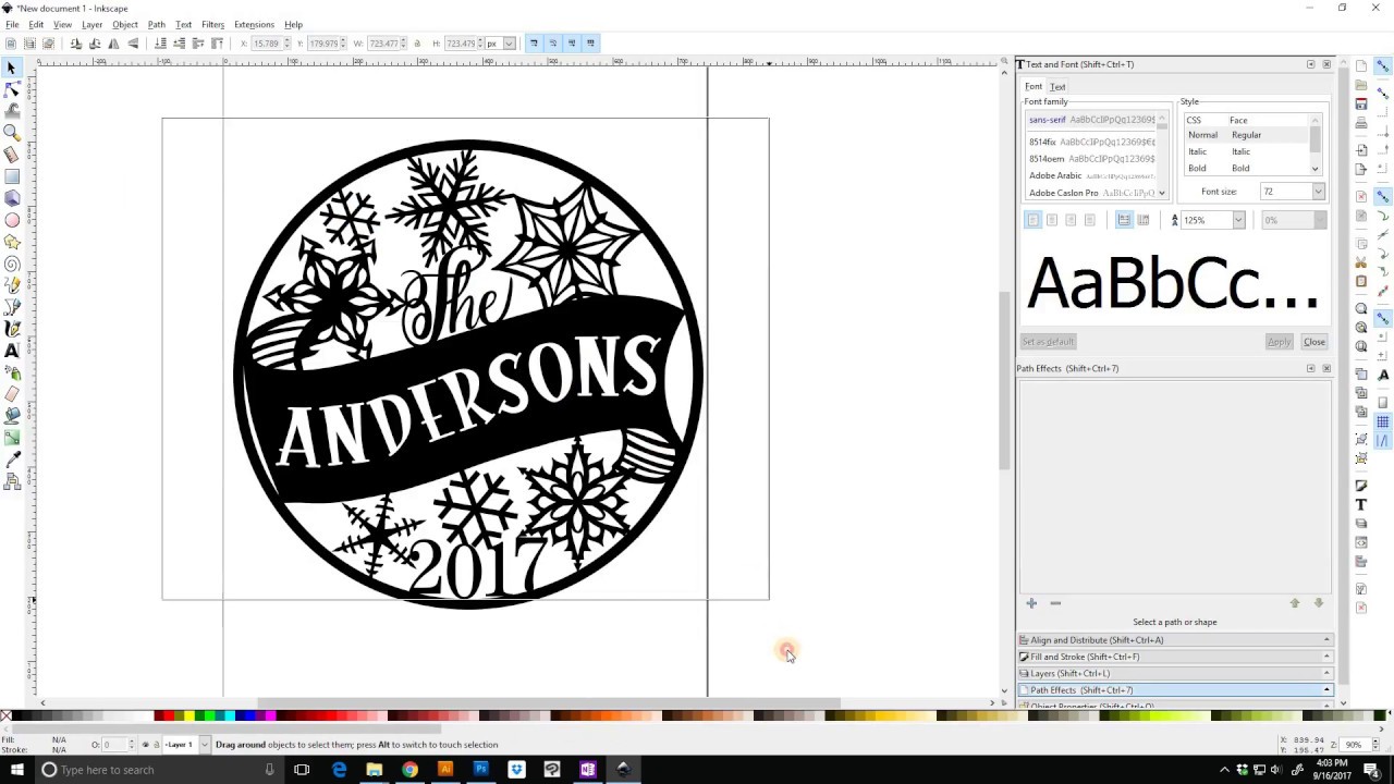 Adding and curving a name on Custom Christmas Ornaments using Inkscape ...