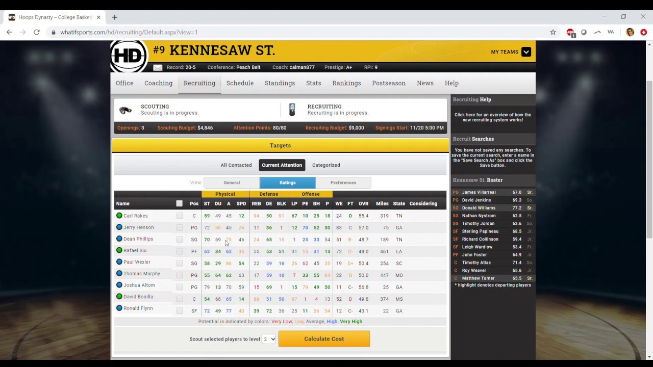 Hoops Dynasty - Advanced Scouting for D1 - Projected D1 S0:E1.1 - YouTube