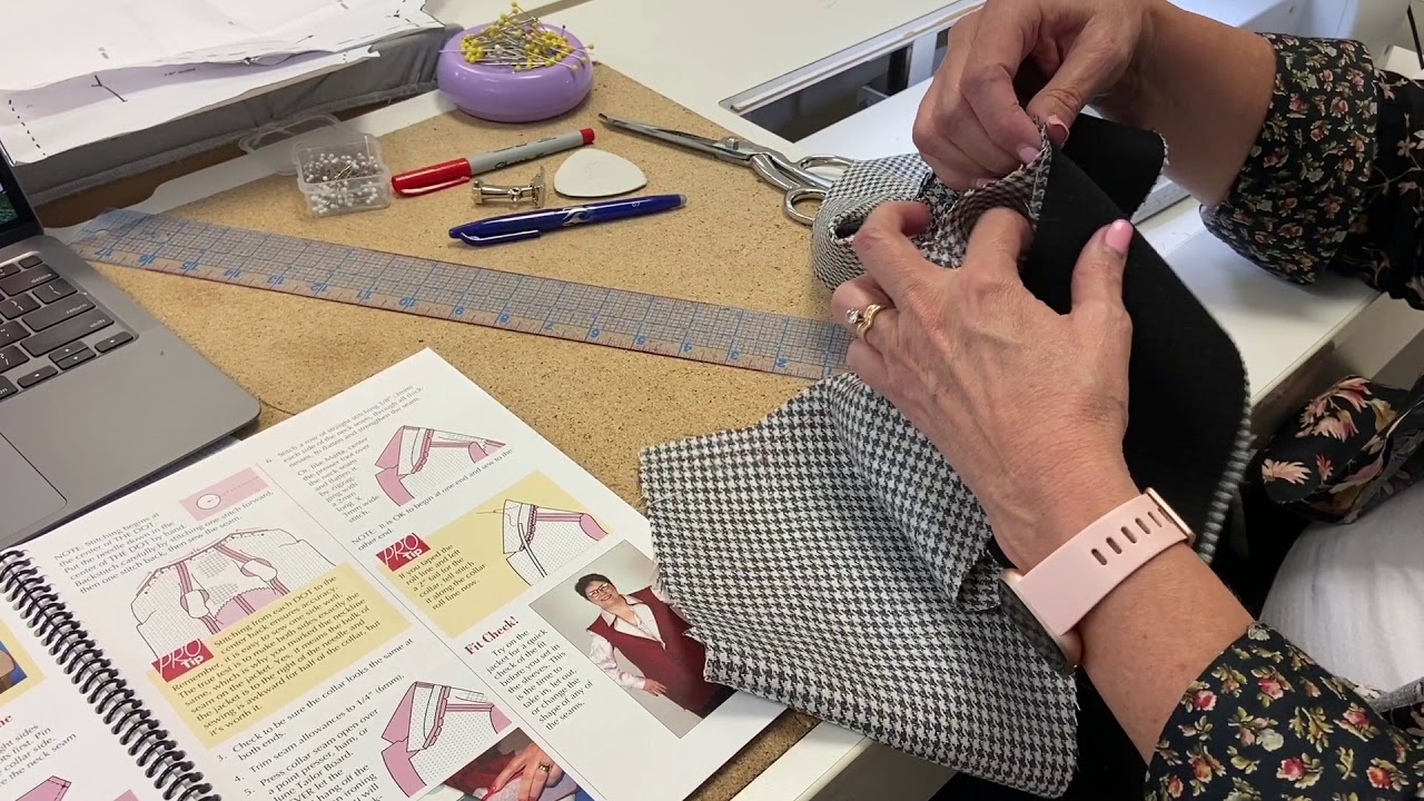 Notched Collar #9 - Facing and Pinning Upper Collar - YouTube