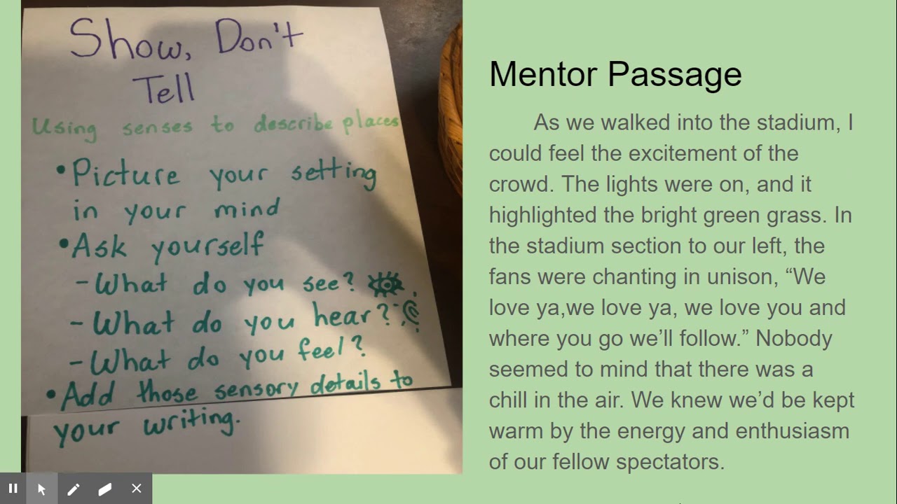 Show Don't Tell- Using sensory details to develop settings - YouTube