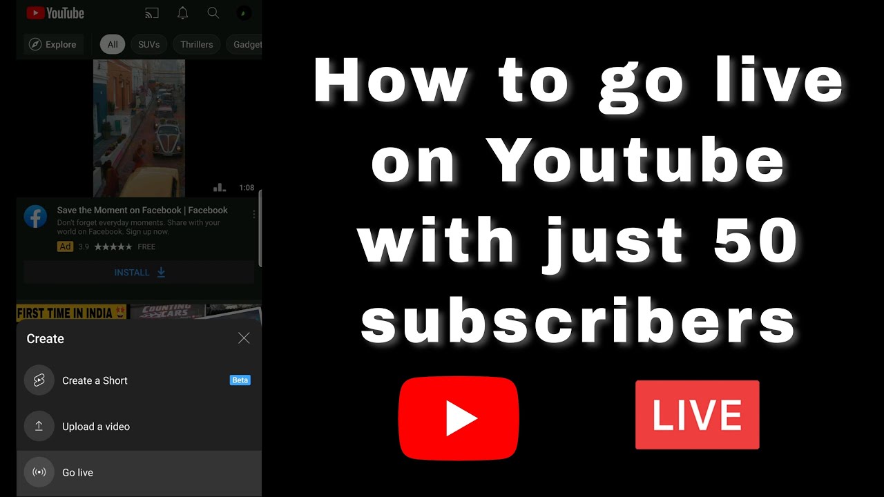 Youtube Live feature | Unlocked for Channels above 50 subscribers ...