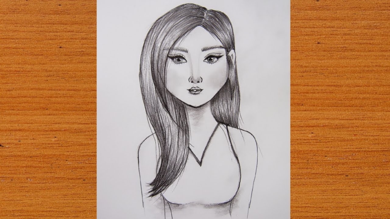 Girl drawing tutorial for beginners/How to draw a girl - YouTube