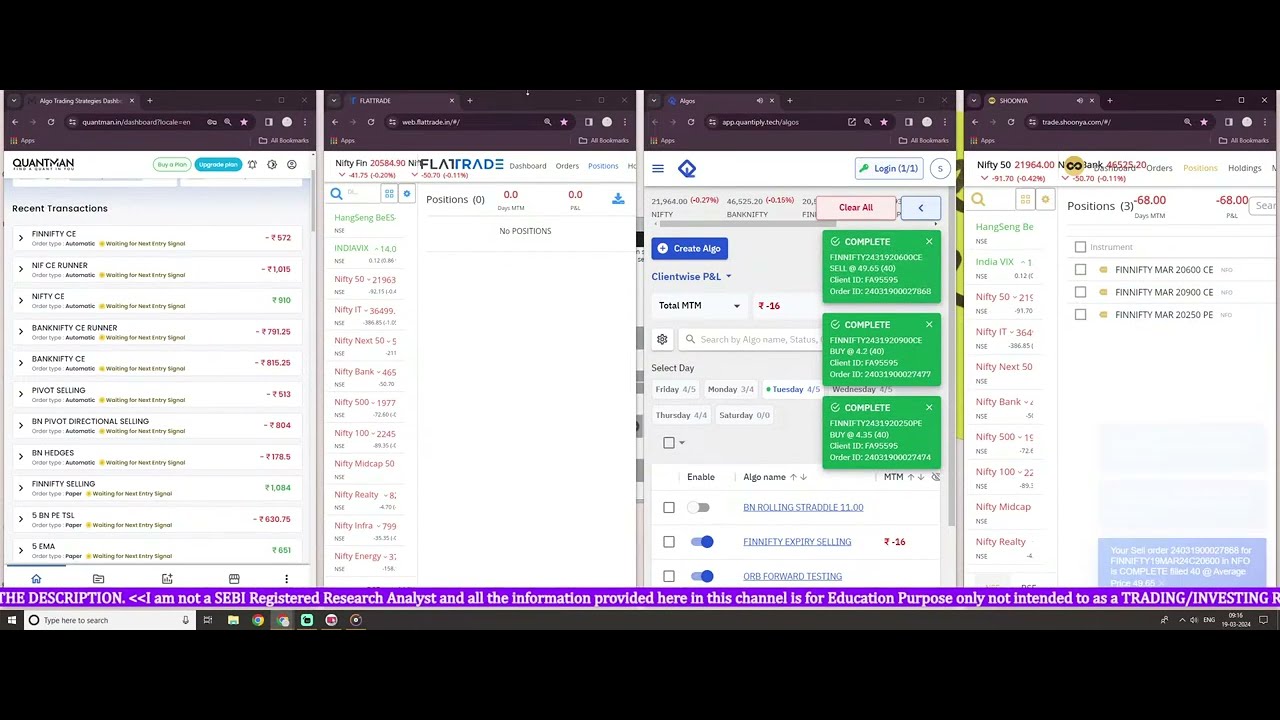 LIVE STREAMING OF ALGO TRADING (TRADE FLIX) - 19.03.2024 - EPISODE 149 ...