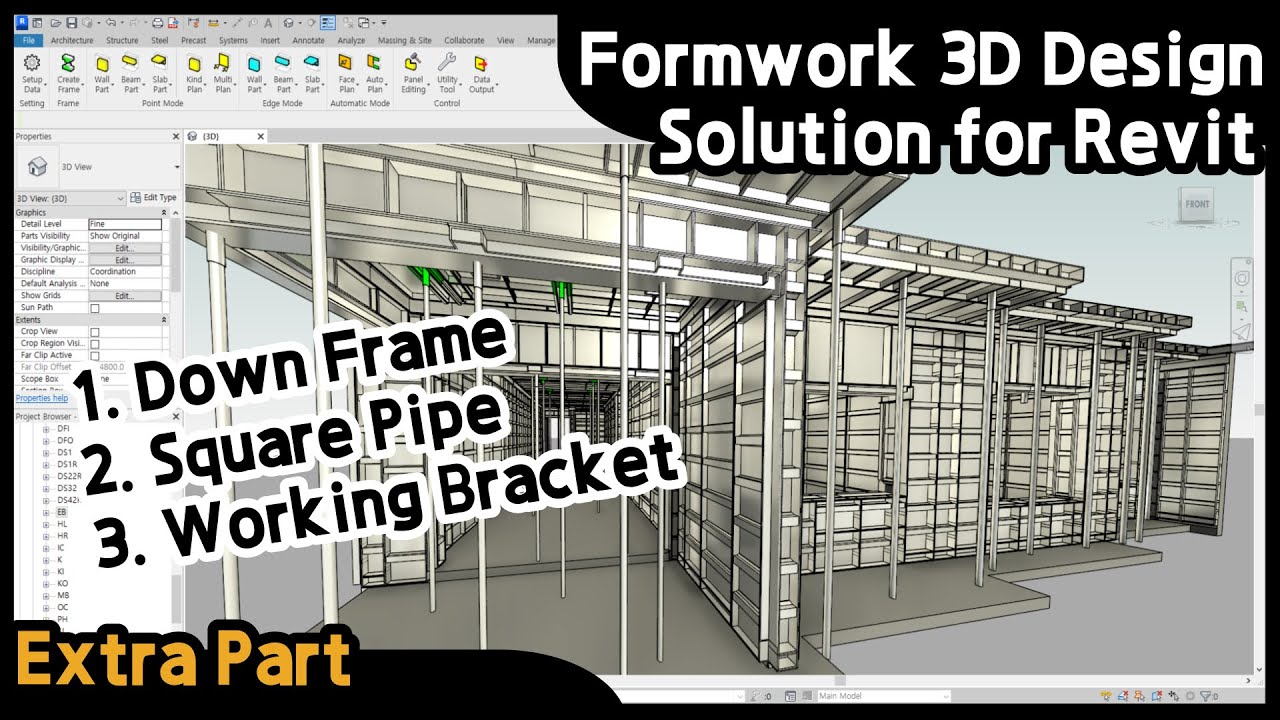 Extra Part | Down Frame | Square Pipe | Working Bracket | Formwork 3D ...