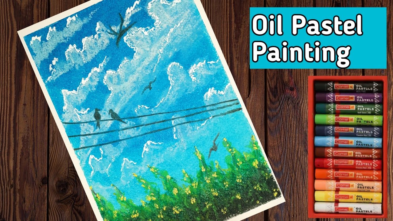 Oil pastel painting scenery | how to draw scenery with oil pastel ...