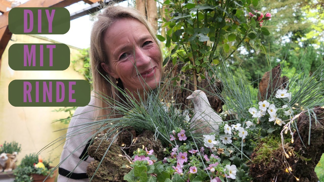Alles im Eimer 💚DIY Pflanzgefäß mit Rinde 💚 Sommer Bepflanzung auf dem Lande - YouTube