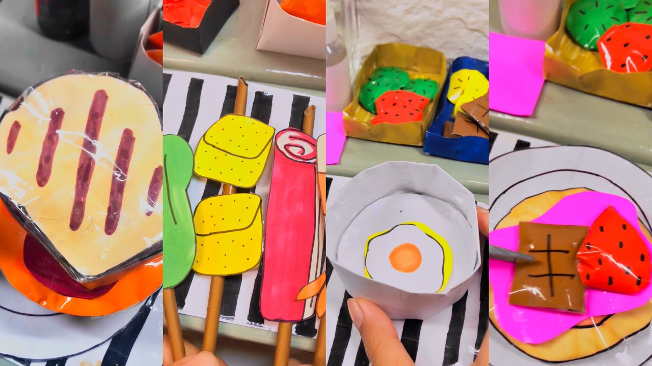 [ASMR] cardboard crafts | paper crafts compilation🥪🥞 ของเล่นทำเองกระดาษ ...