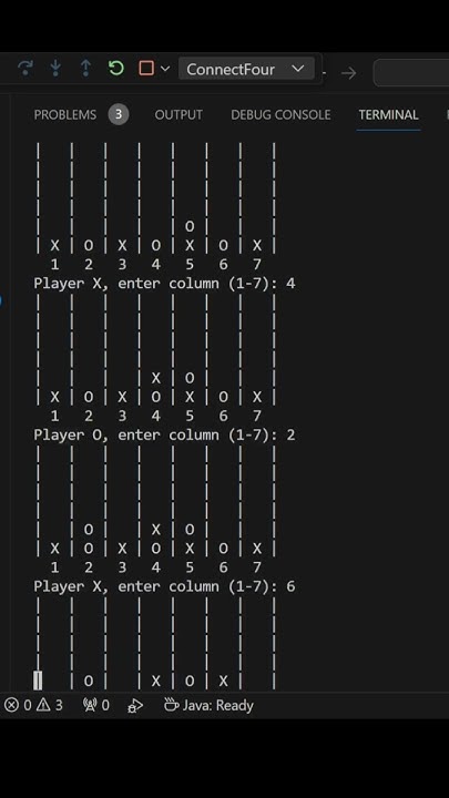 Connect 4 Game In Java Connect Four Game Java Coding Trending Shorts Short Developer