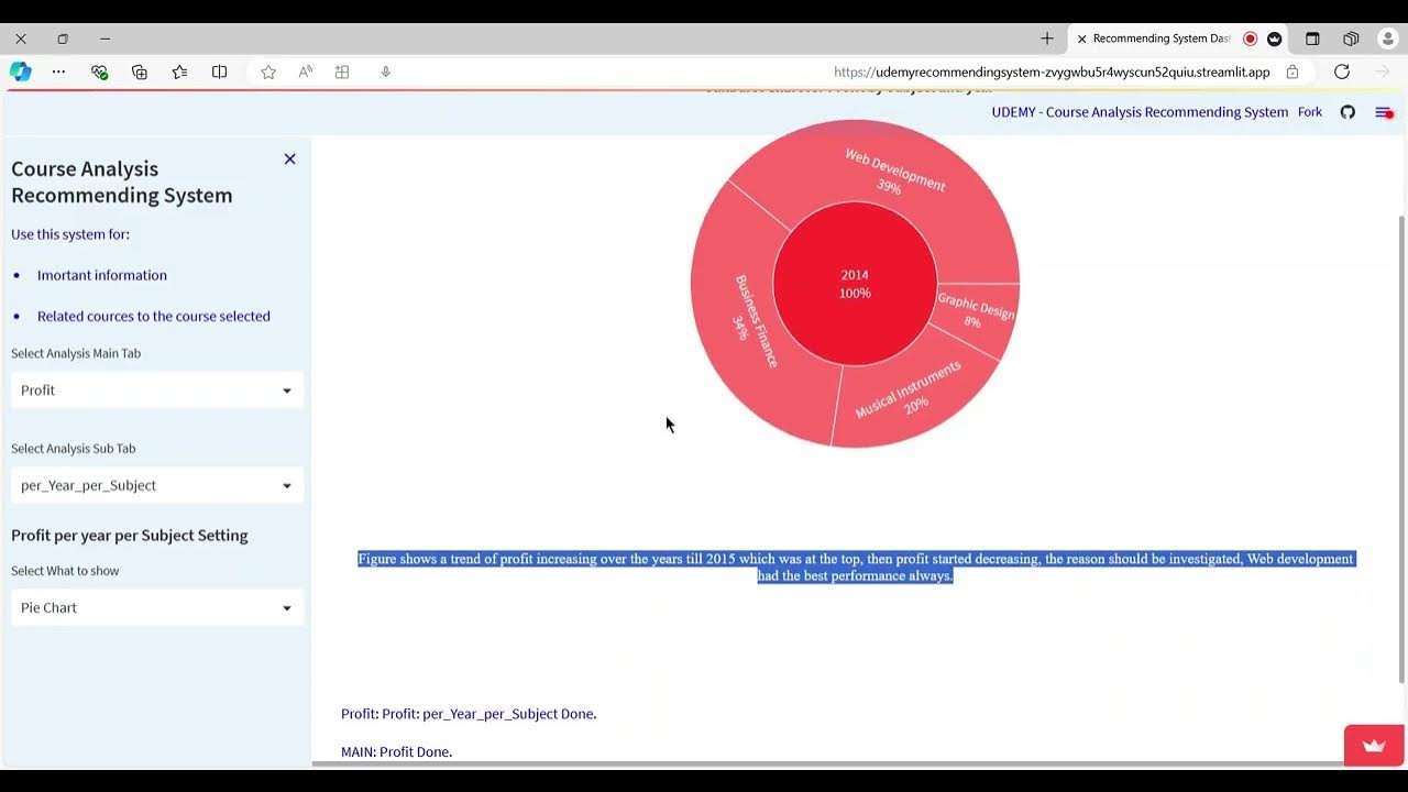 Udemy course recommending and analytics system - streamlit Python - YouTube