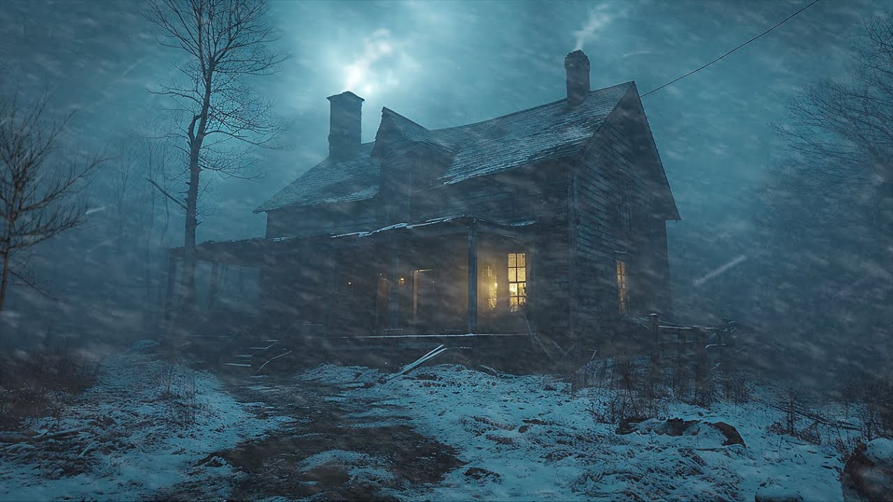 A cold snowstorm in the night covered the warm little house. - YouTube