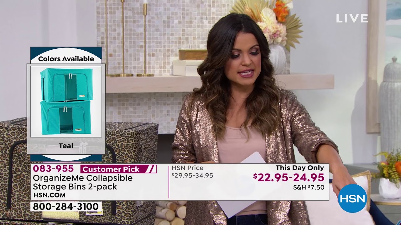 OrganizeMe Medium Collapsible Storage Bins 2pack - YouTube