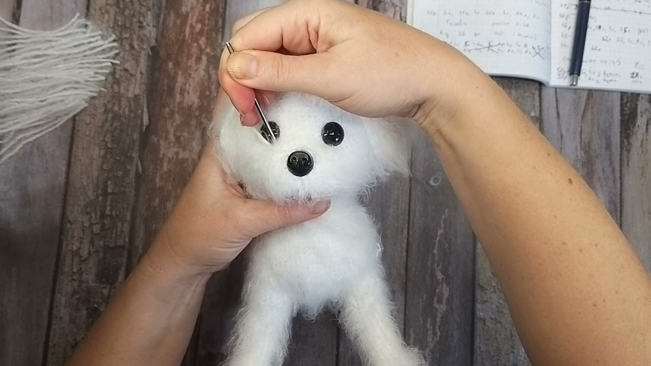 Crochet Forming muzzle of Dog Maltese - YouTube