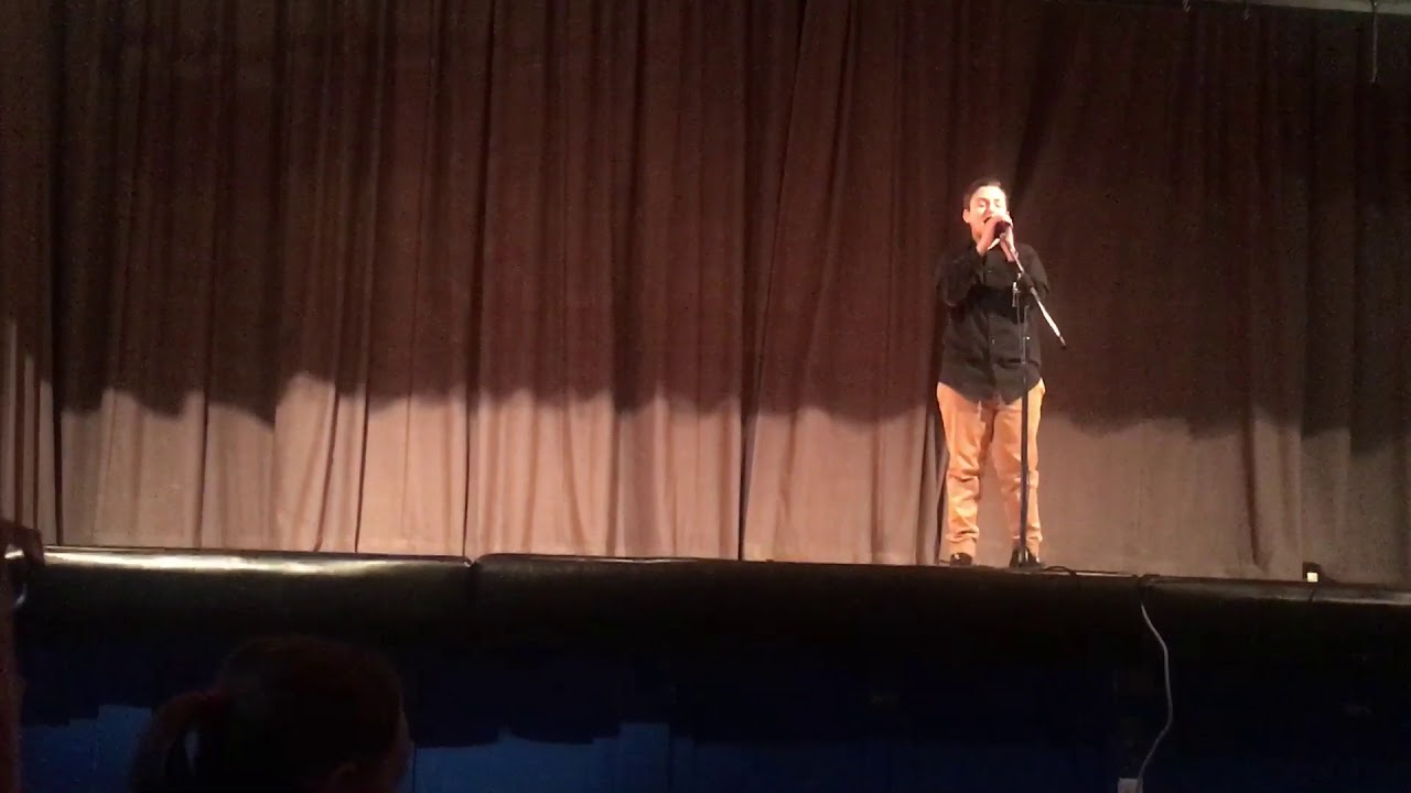 Christian Healy singing “What About Us” at Canfield Avenue School’s ...