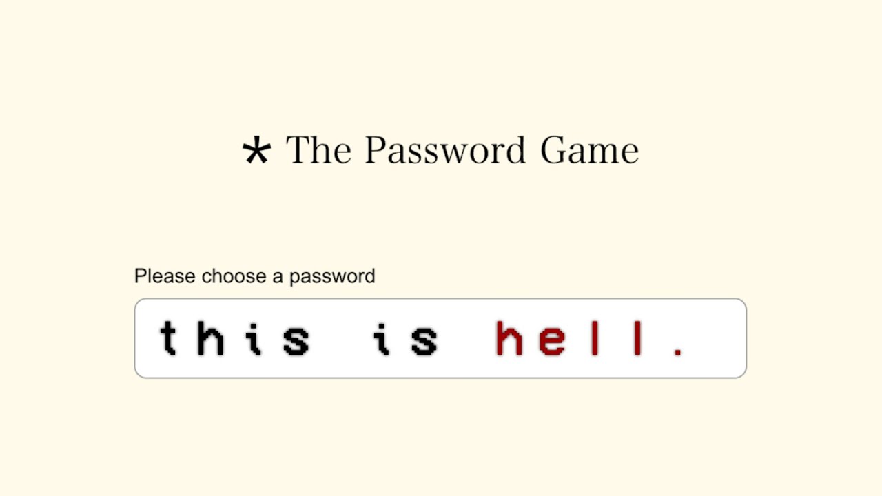 How I Beat The Password Game - YouTube