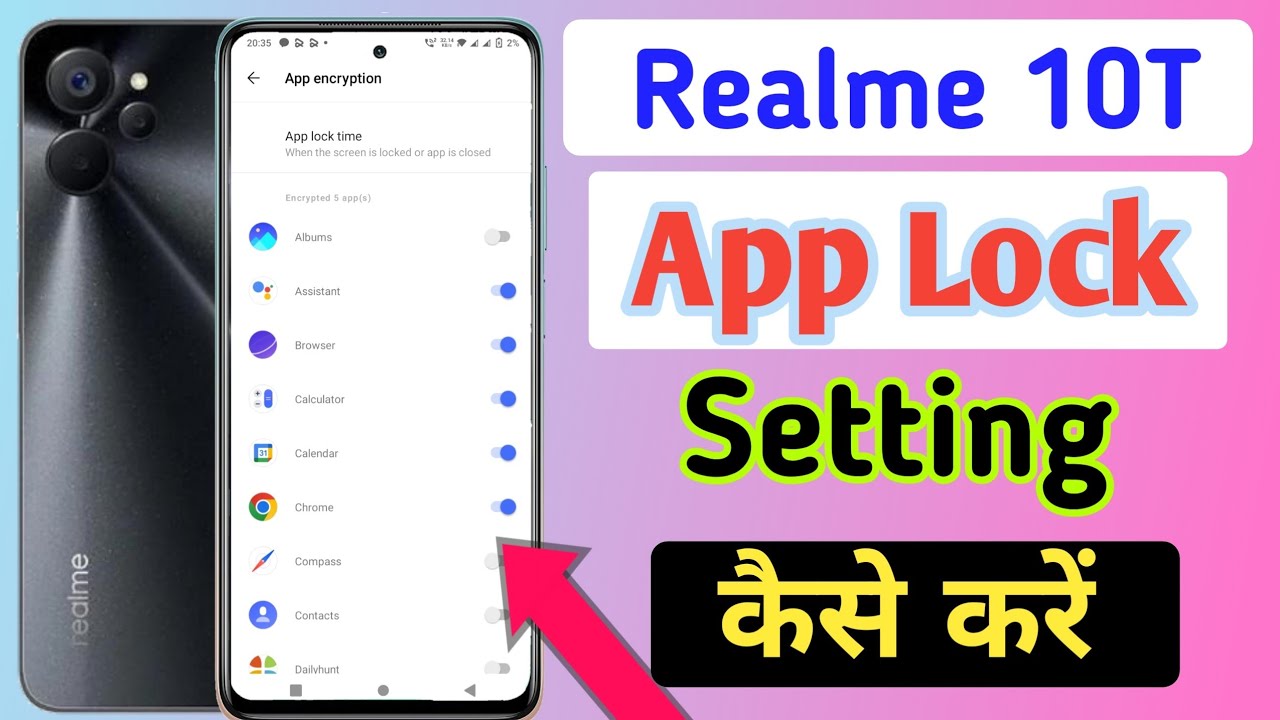 How to lock apps in Realme 10t 5g / Realme 10t me app lock kaise kare ...