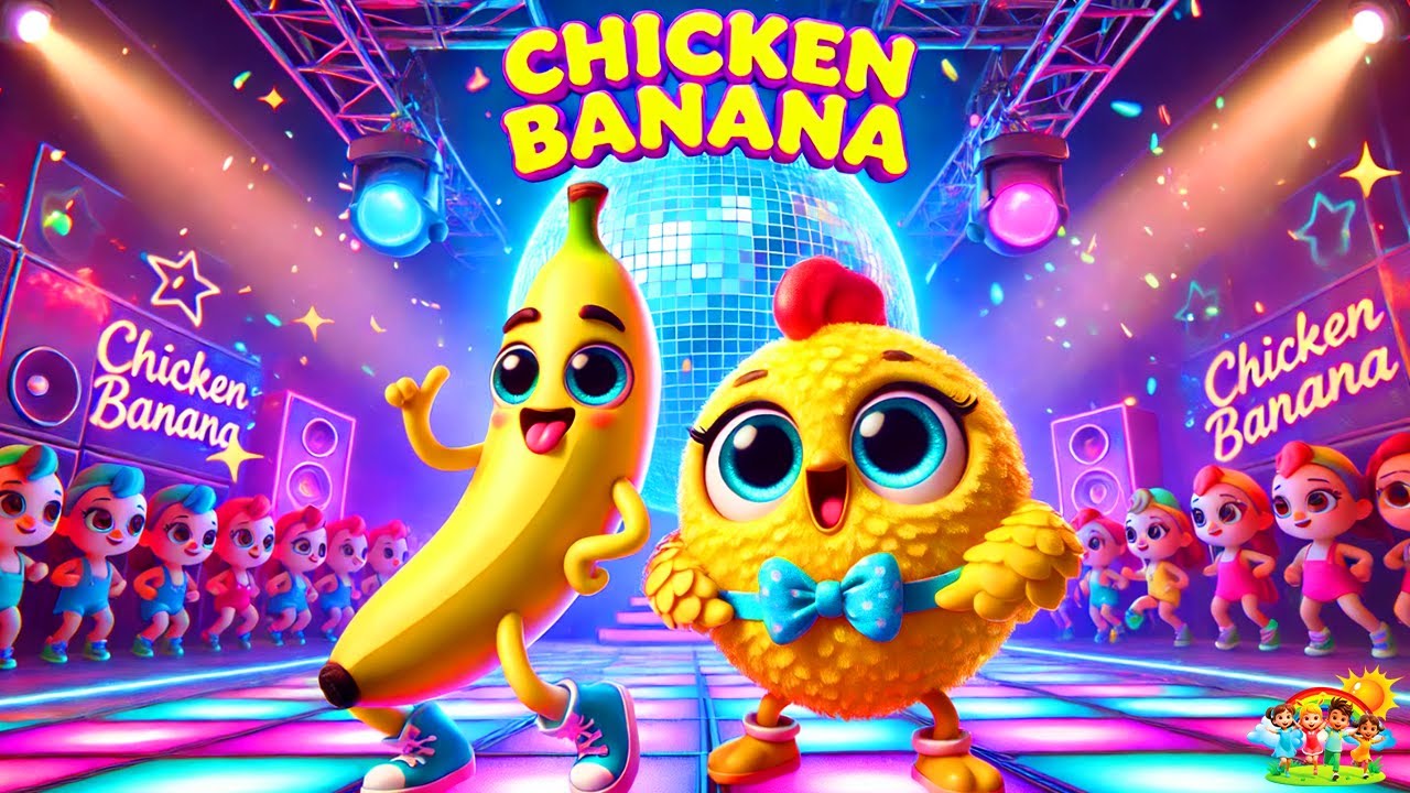 Chicken Banana Dance Party! 🐔🍌 Fun & Squishy 3D Animation for Kids ...
