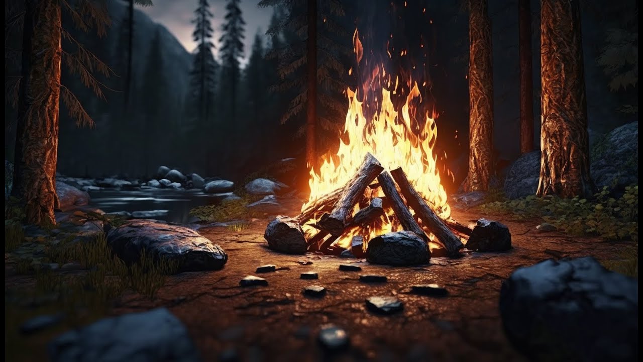 Relaxing Campfire Sounds in Night Forest | 8 Hours of Crackling Fire ...