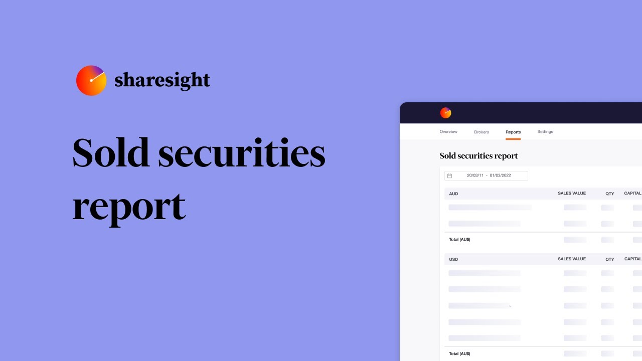 Sharesight - Sold securities report - YouTube