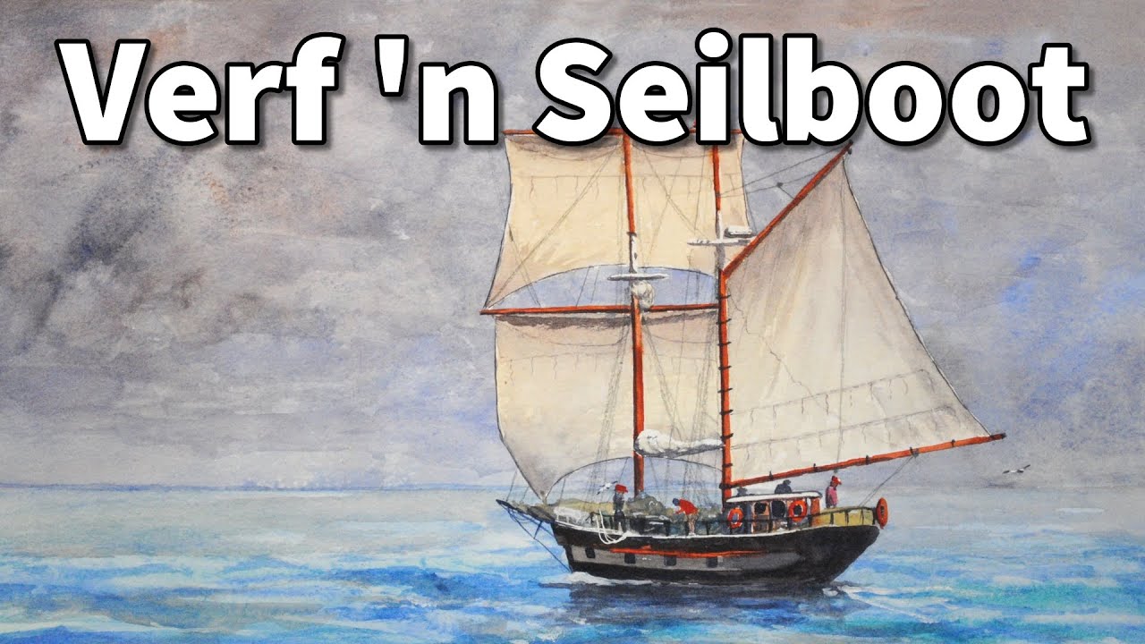 hoe om n seilboot in waterverf te skilder verf klasse lesse - YouTube